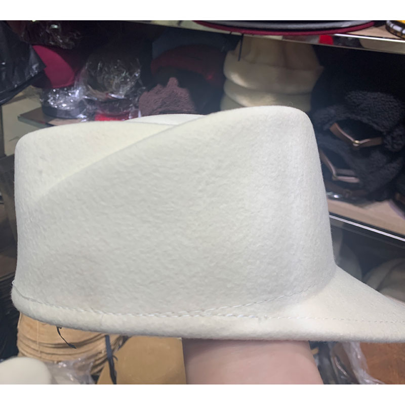 Winter Fedora Hat for Women Korean Flat Top Navy W... – Vicedeal