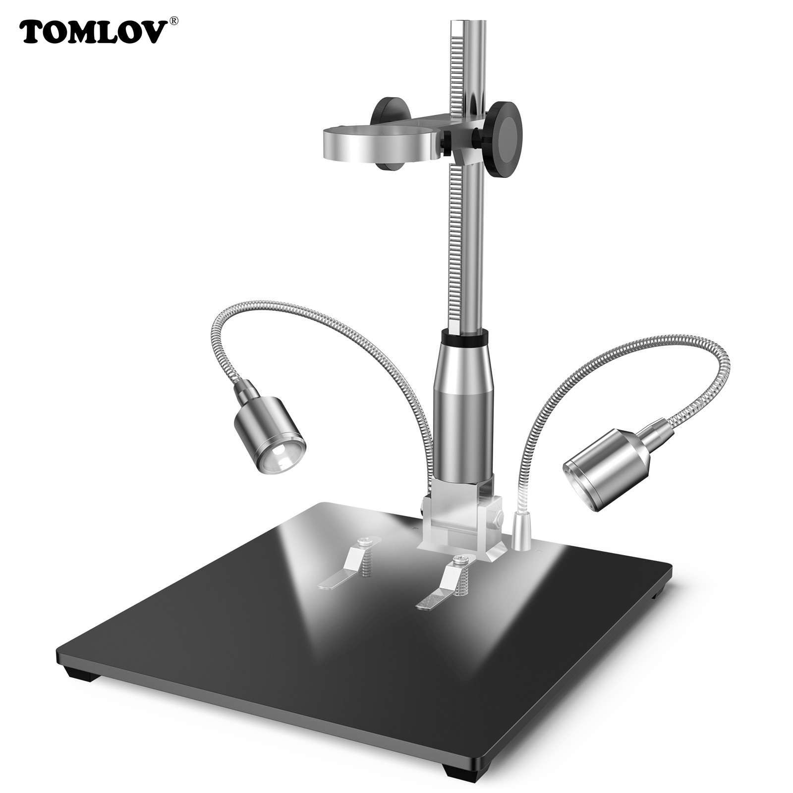 TOMLOV Aluminum Microscope Stand with LED Goosenec... – Grandado
