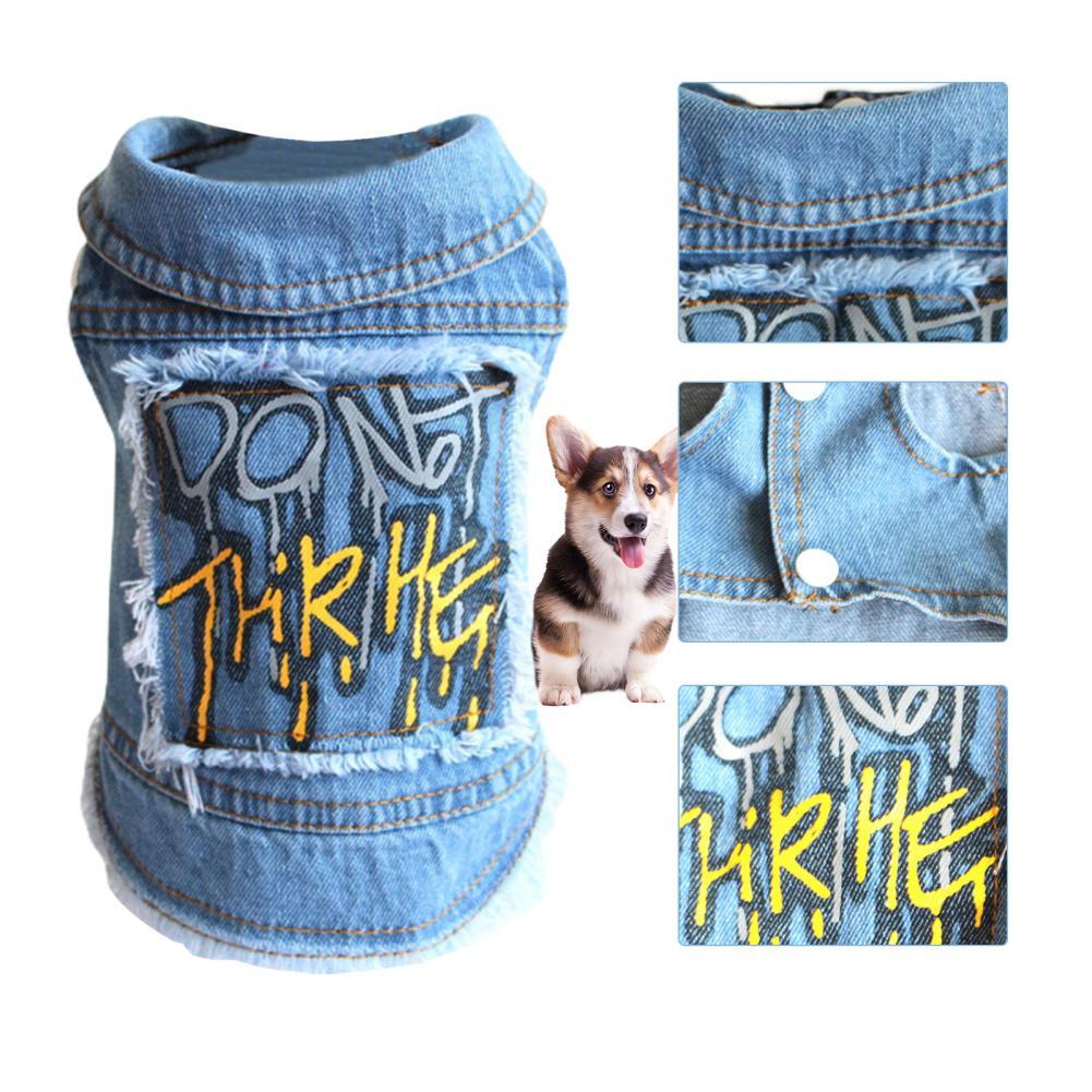 Denim Dog Clothes Cowboy Pet Dog Coat Print Puppy ... – Grandado