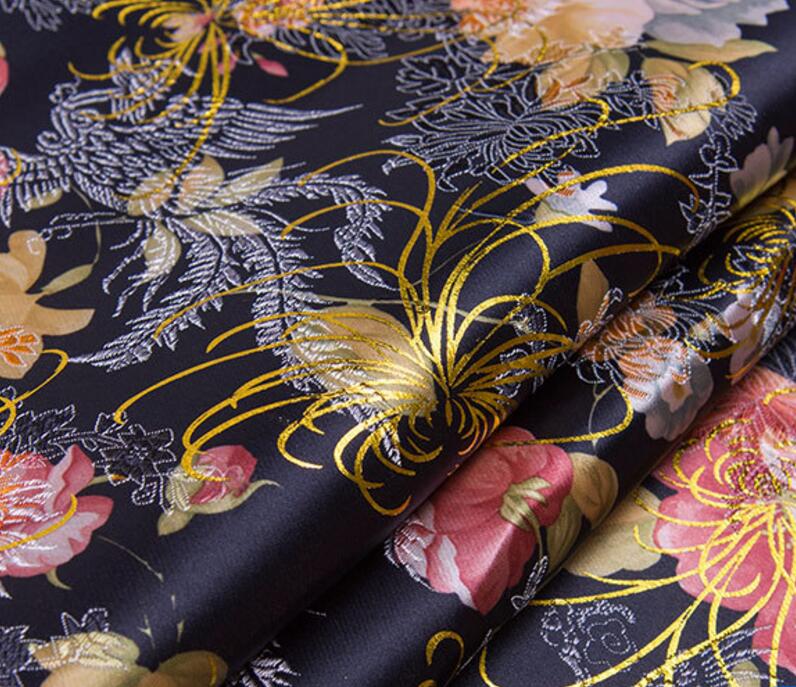 Vergulden Stof Bloemen Satine Kleding Kostuum Gord... – Vicedeal