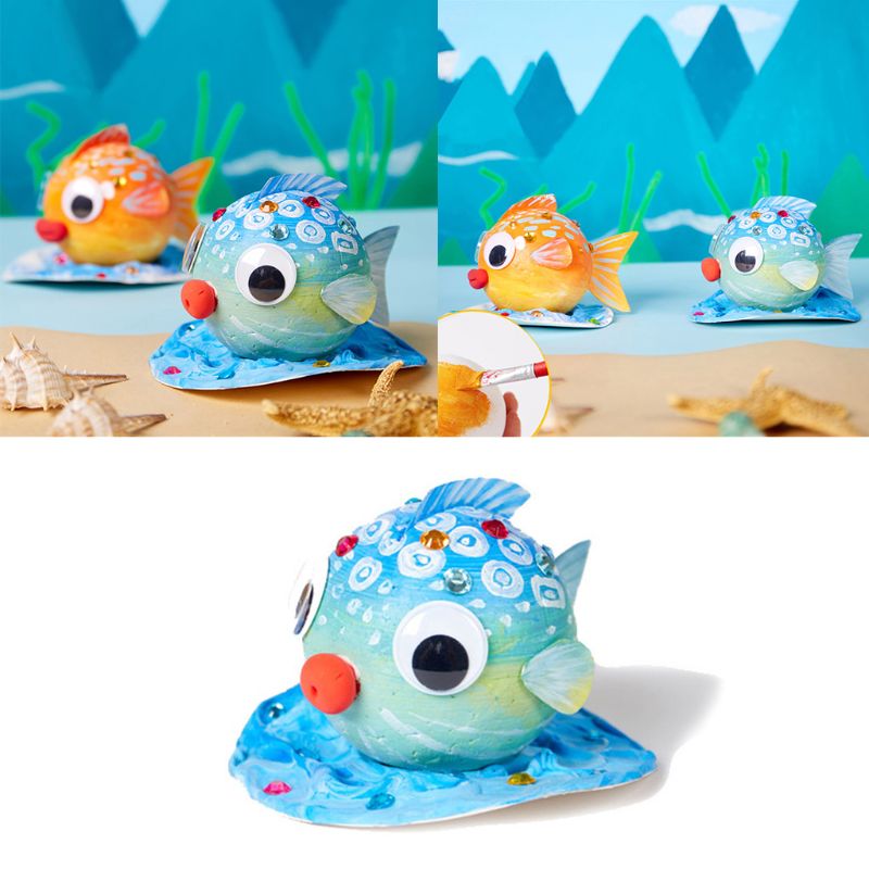Bubble Fish DIY Craft Kit Foam Ball Painting Drawi... – Grandado