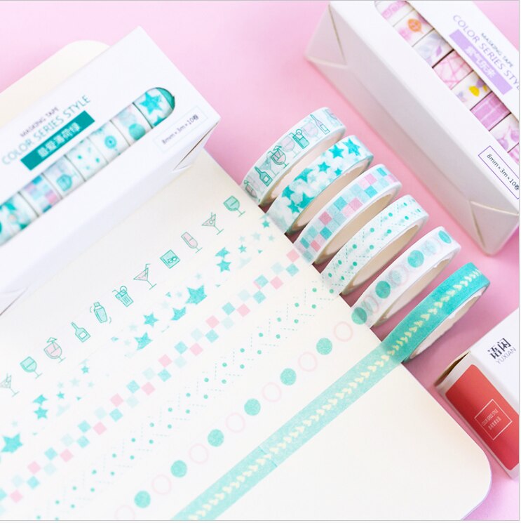 10 Stks/partij Eenvoudige Basic Kleur Masking Wash... – Grandado