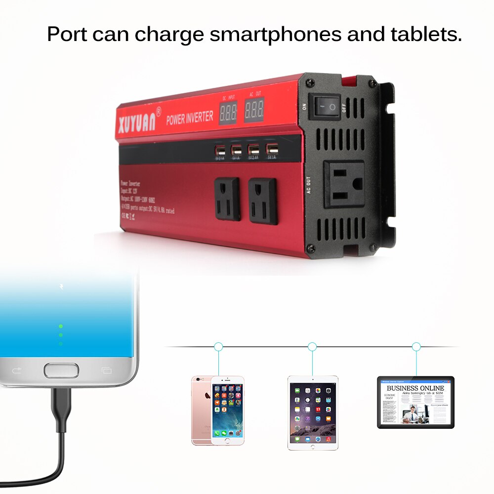 4000W/5000W Solar Car Power Inverter LED DC12/24V ... – Grandado