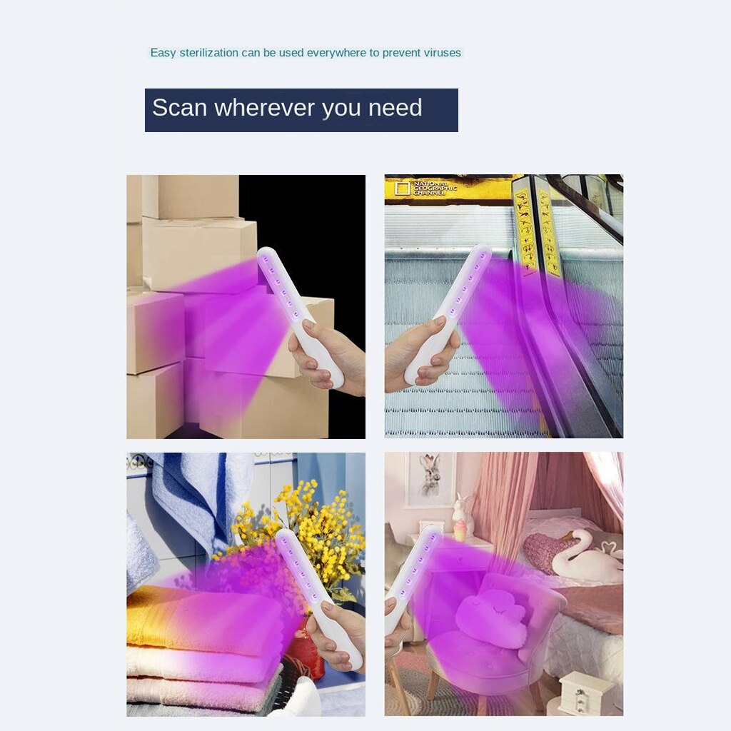 Handheld Portable LED UV UVC Disinfection Lamp Ger... – Grandado