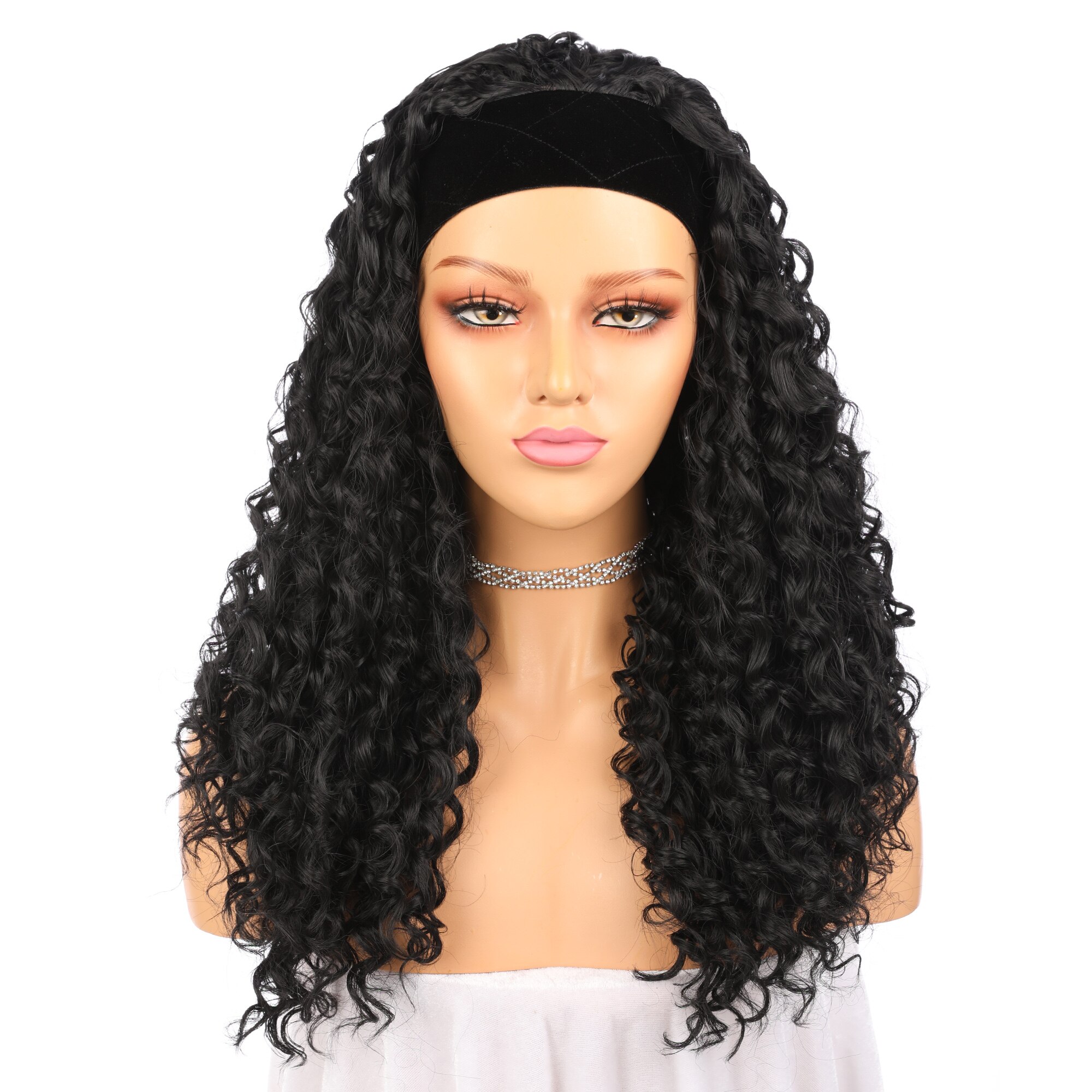 Loose Curly Synthetic Hair Wigs Long Black Curly H... – Grandado