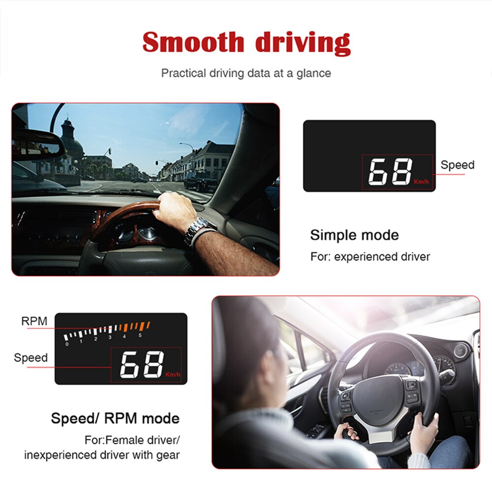 X5 Car OBD II Head-Up Display Overspeed Warning System Projector ...