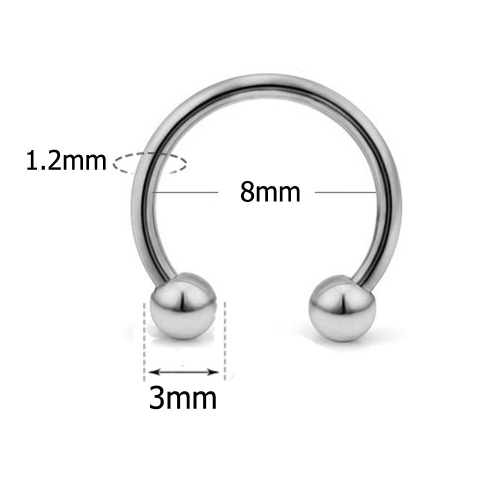 Horseshoe Piercing PAIR Circular Barbell Curve Spi... – Grandado