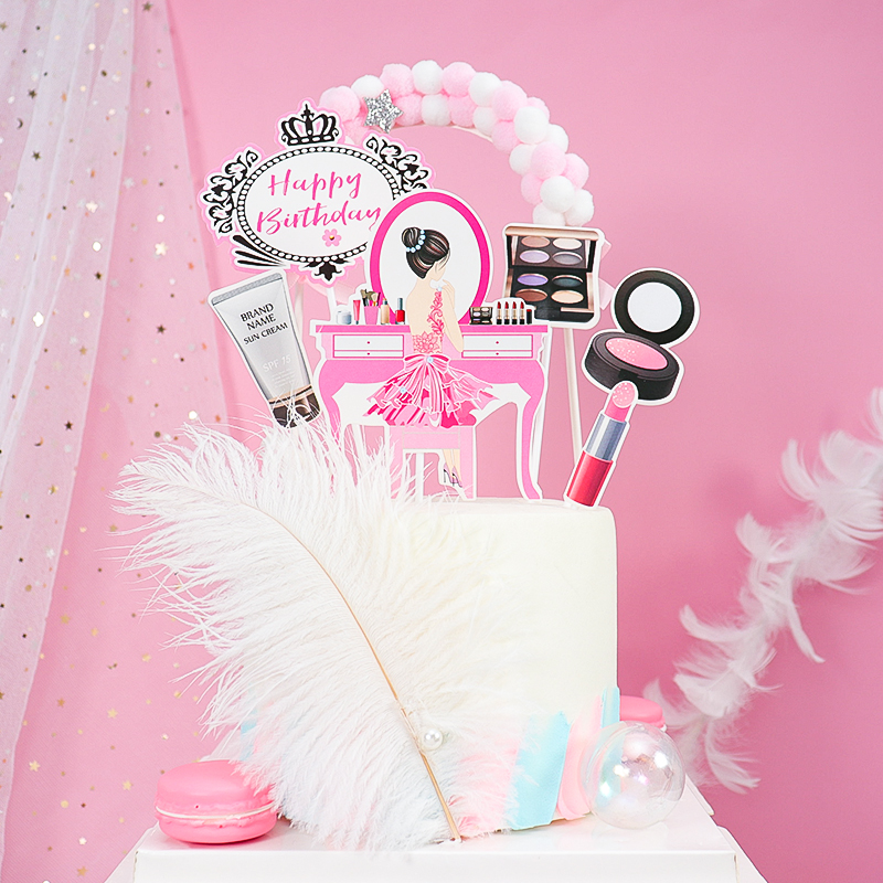6pcs/set Modern Lady Birthday Cake Topper Women's ... – Vicedeal