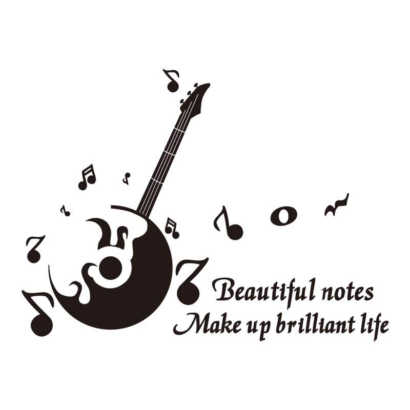 Modern guitar acrylic wall stickers rock 3D music ... – Grandado