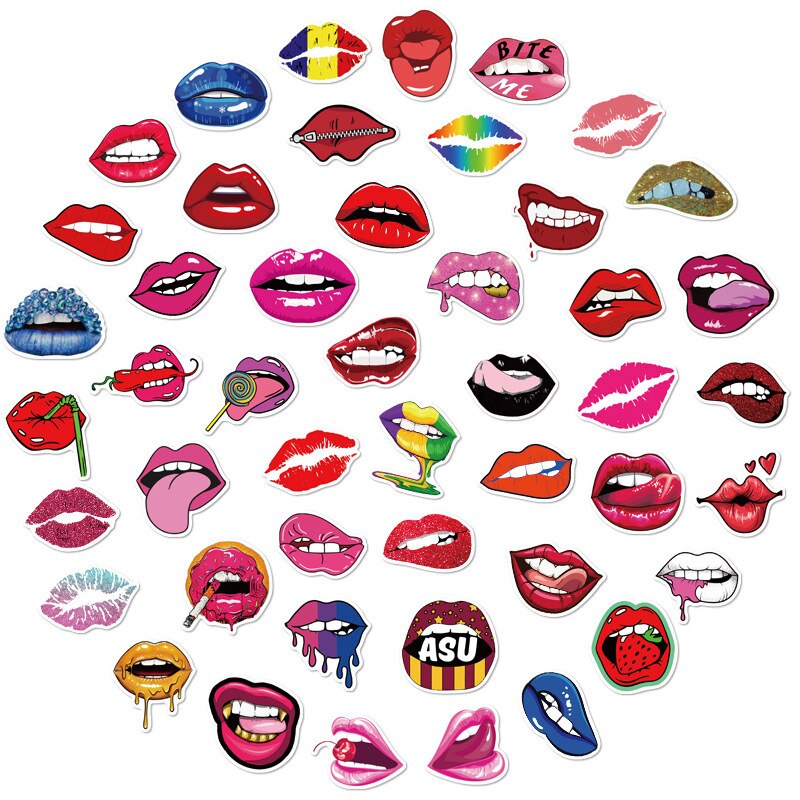 50Pcs Meisjes Sexy Lippen Stickers Decor Voor Diy ... – Vicedeal
