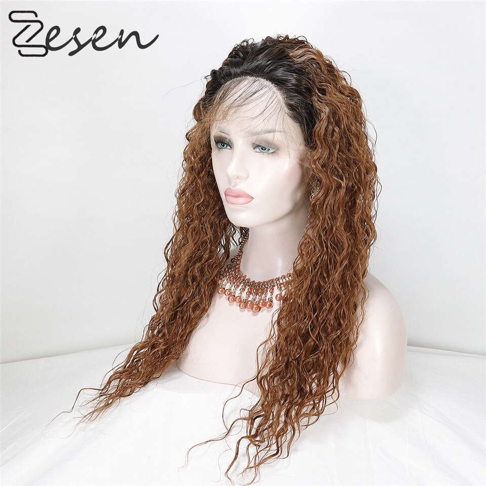 Zesen kinky kihara pitsi etuperuukit mustille nais... – Grandado