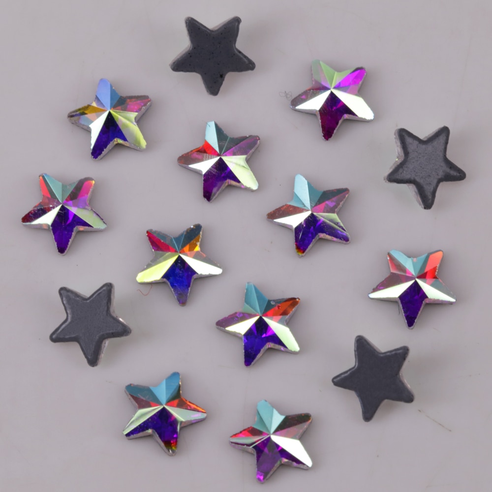 Lead Free 5mm,6mm,7mm Crystal AB Pyramid Star Flat... – Grandado