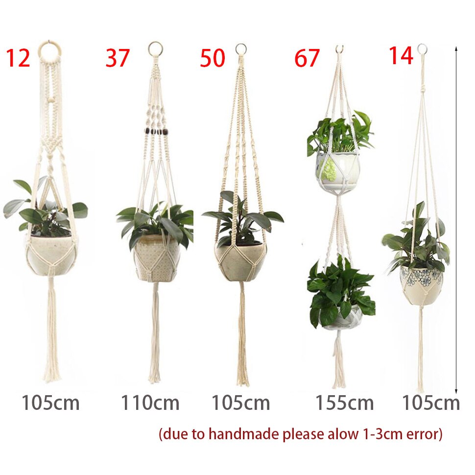 Macrame Plant Hanger Flower Pot Baskets Wall Hangi... – Grandado