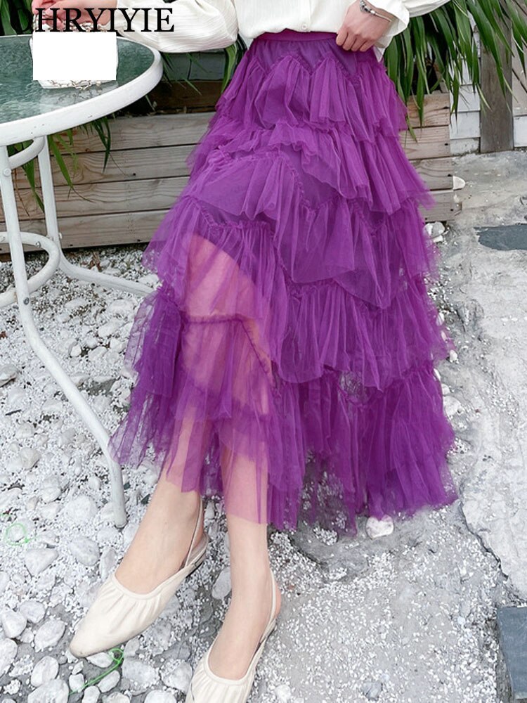 Ohryiyie Effen Kleur Tule Rok Lente Zomer Vrouwen ... – Vicedeal