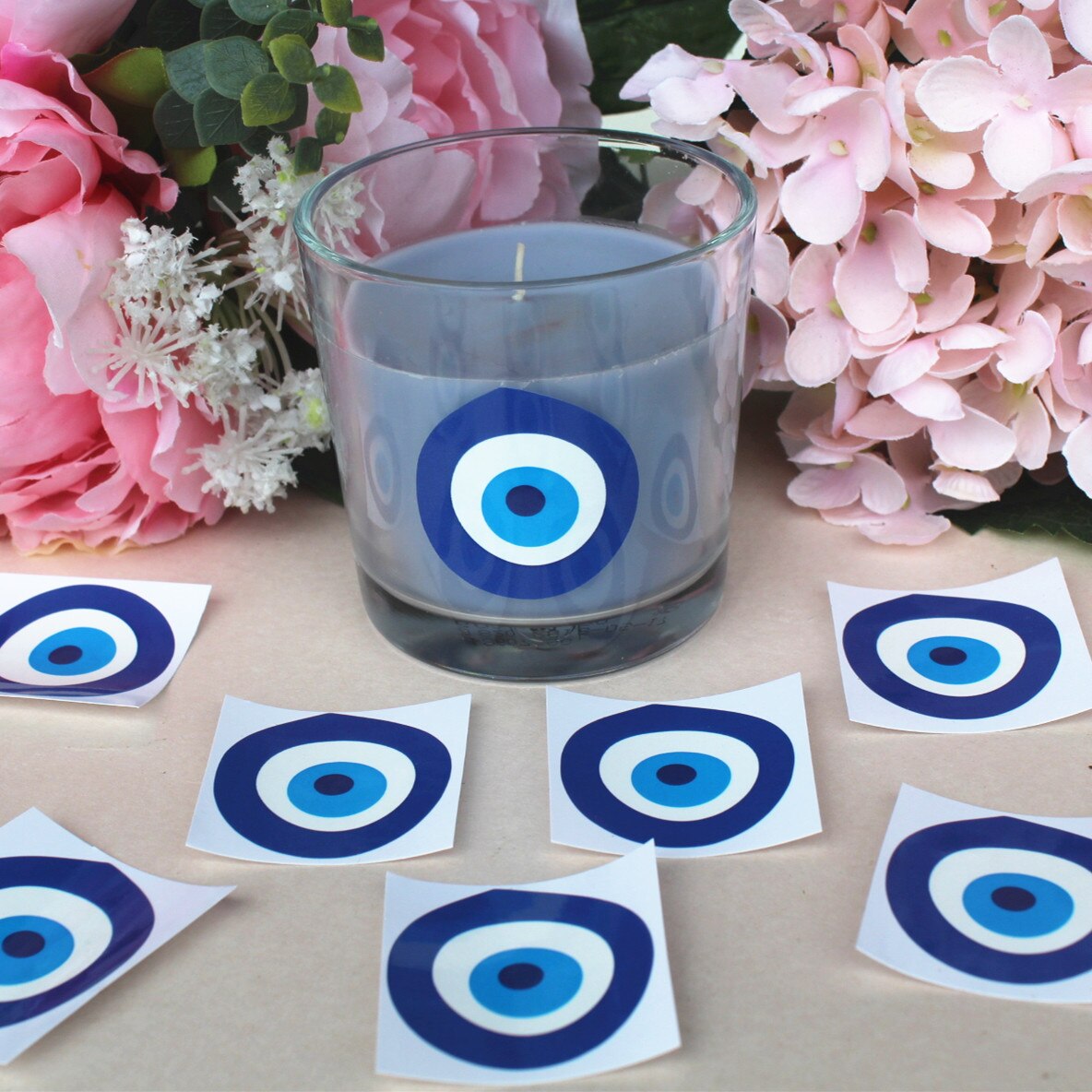 Scented pot Evil Eye vinyl stickers candle jar Pro... – Vicedeal