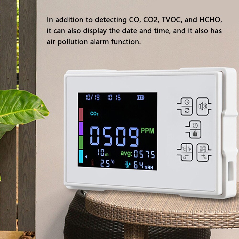 KF-909 Air Monitor CO2 Meter Home CO2 CO TVOC HCHO... – Grandado