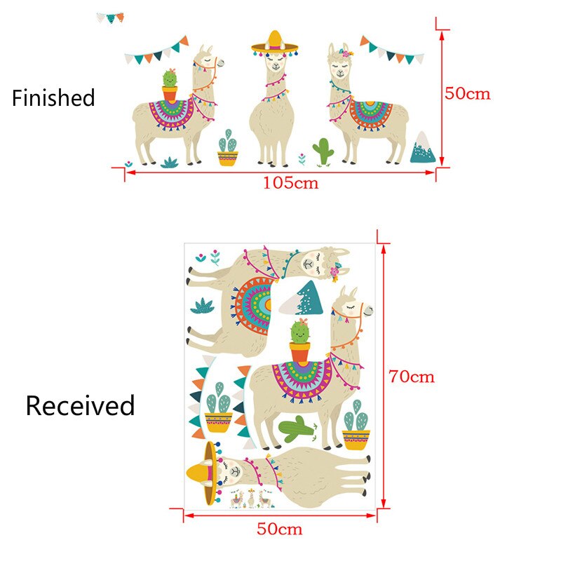 Indian Alpacas Wall Stickers Cartoon Llama Animals... – Vicedeal
