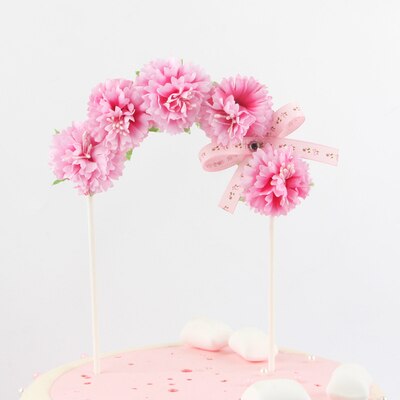 Smuk blomst bowknot bue kage topper fødselsdagskag... – Vicedeal