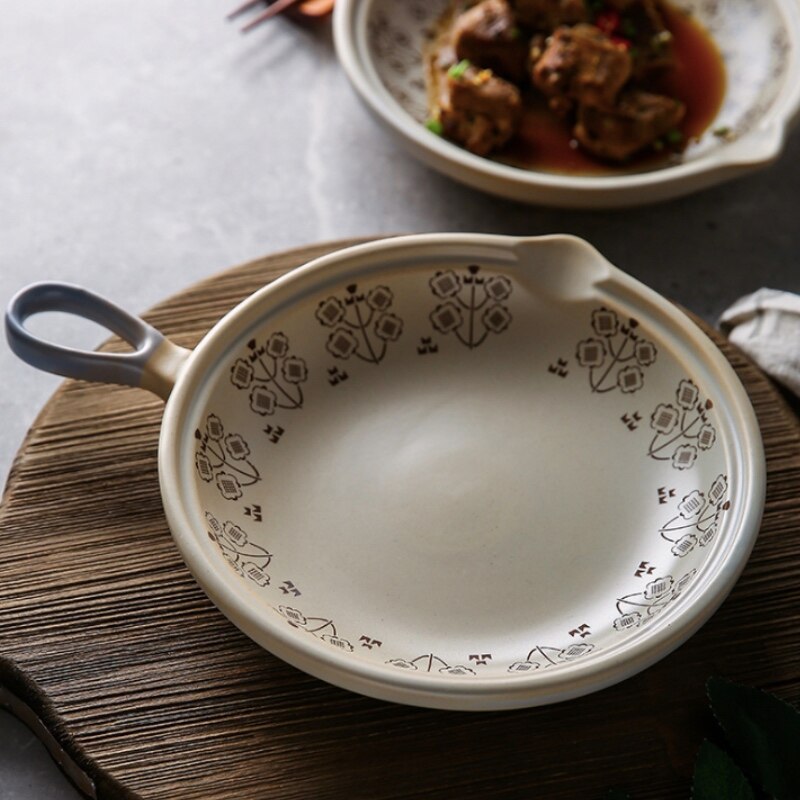 Salad Plate Dinner Dish With Handel Nordic Steak P... – Grandado