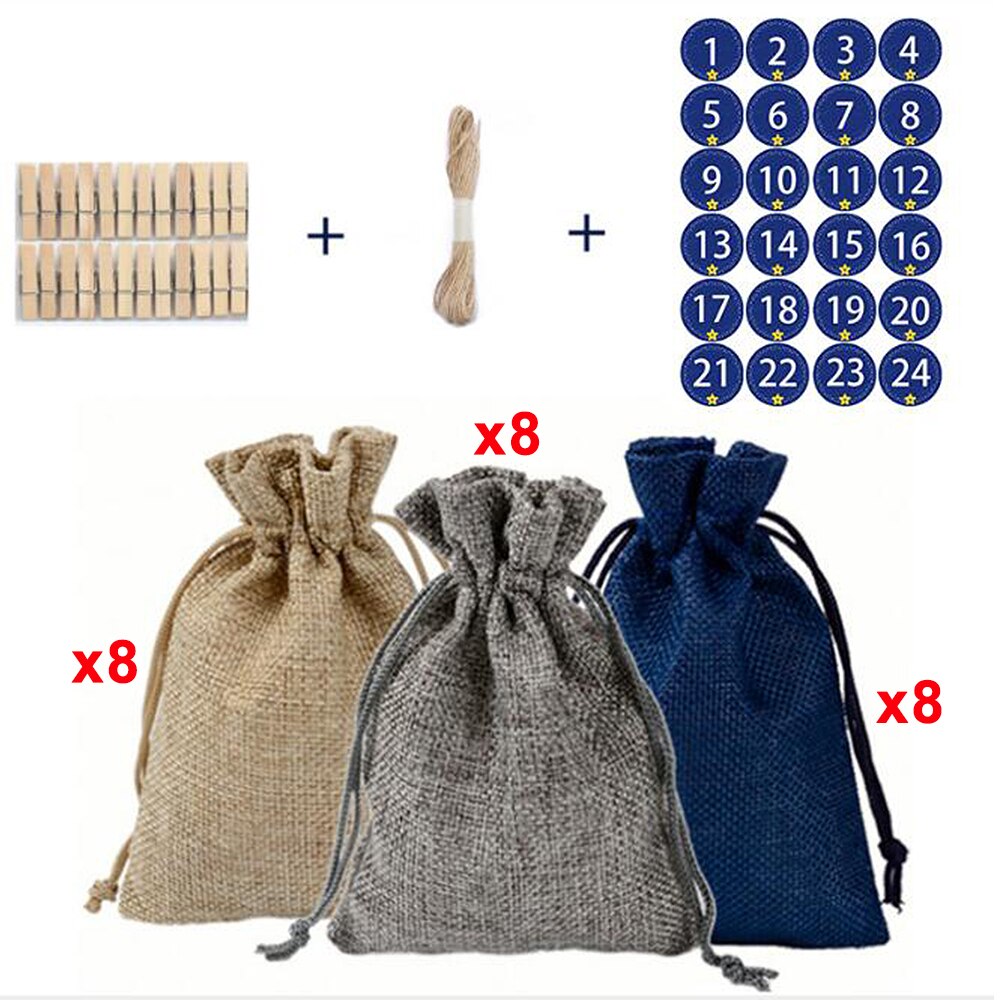 Advent Calendar Christmas Bags with 1-24 Advent Nu... – Vicedeal