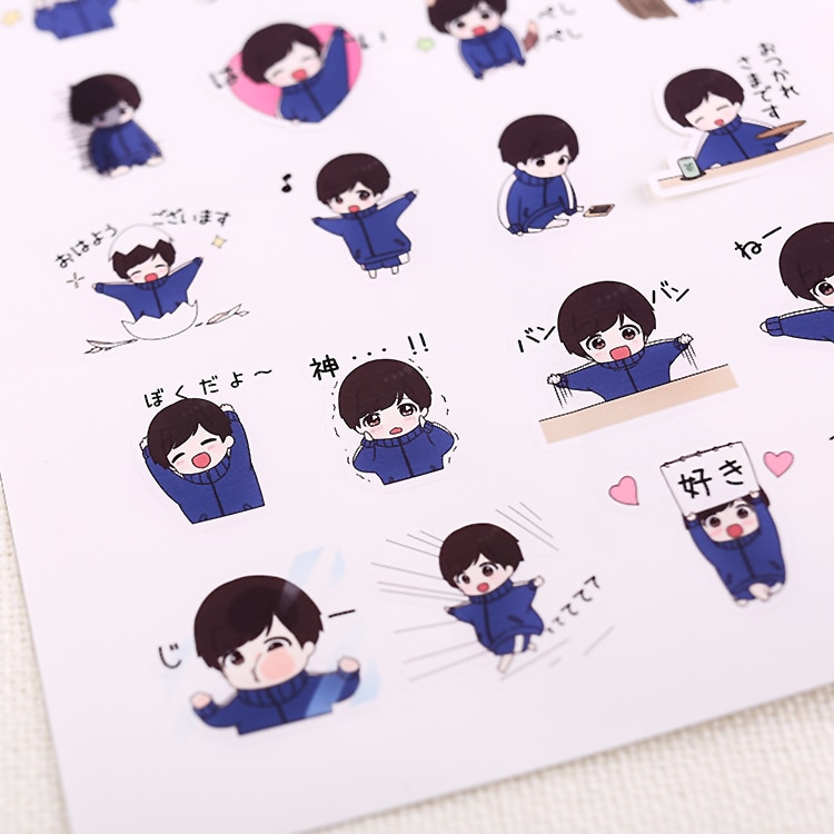 24pcs Cute character boy 2 stickers DIY Laptop Sti... – Grandado