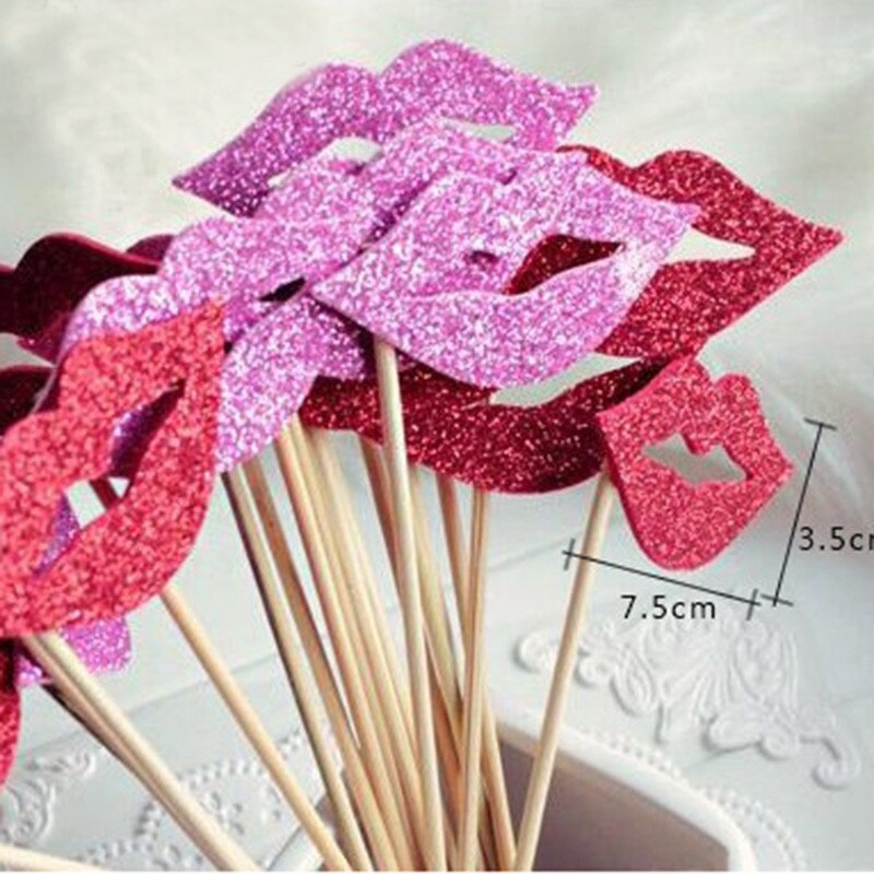 10Pcs/Set Adult Funny Red Lip Mouth DIY Photobooth... – Grandado