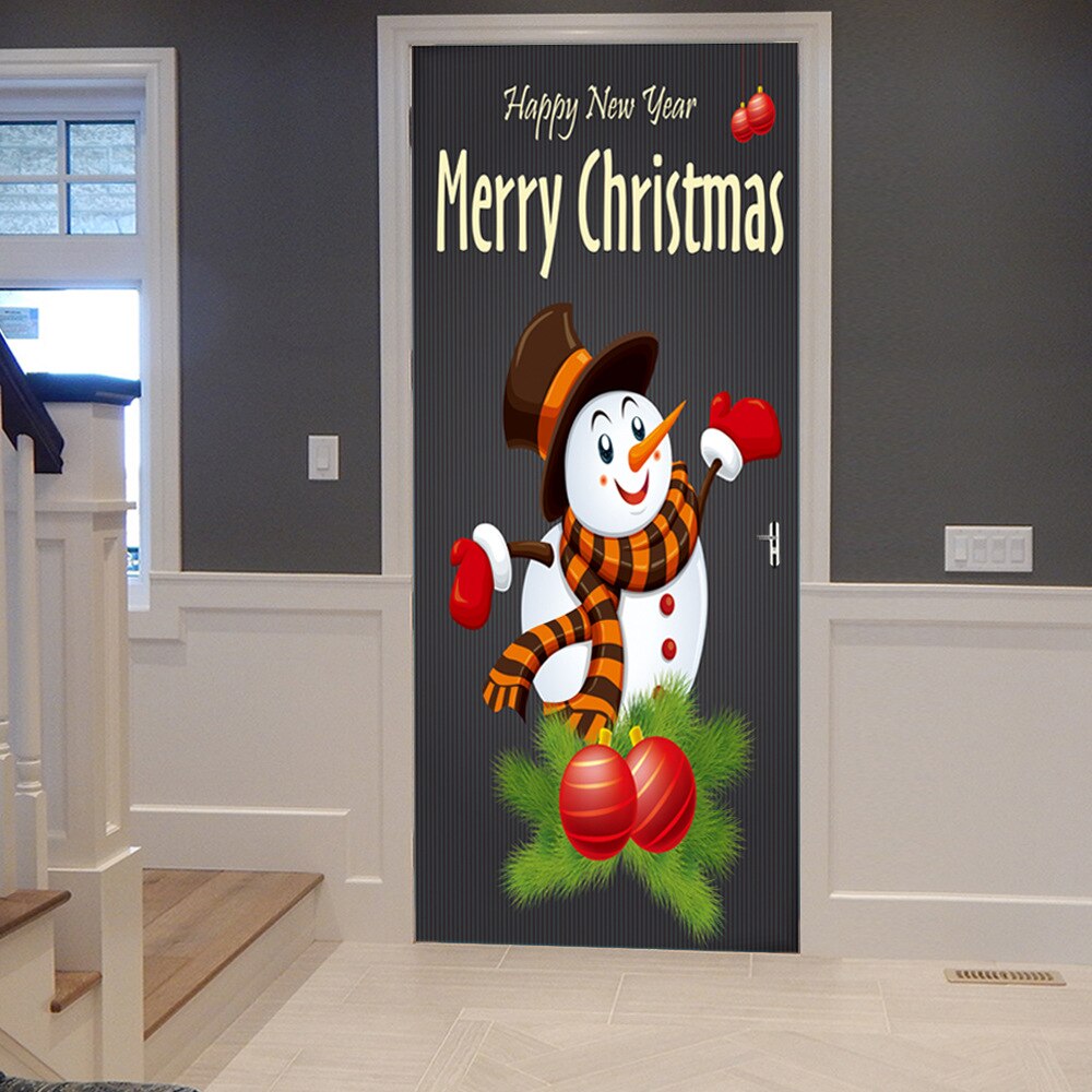 77x200cm Christmas Snowman Mural Decal Home Decor ... – Grandado