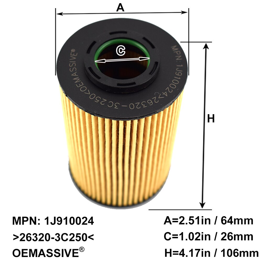 Oil Filter 26320-3C250 For Hyundai Elantra GT Equu... – Grandado