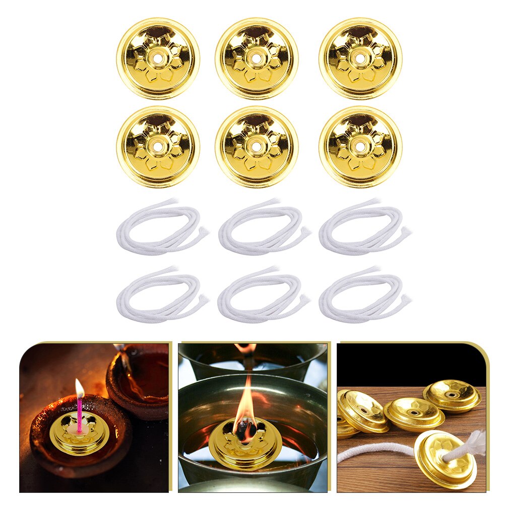 1 Set Alcohol Burner Wick Round Candle Wick Golden... – Grandado