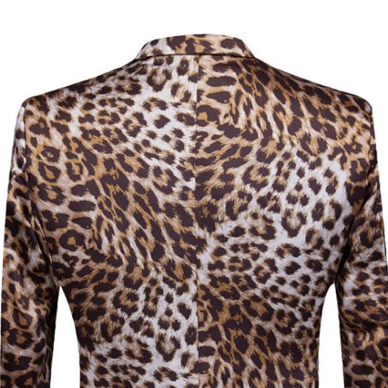 Mode Mannen Pak Set Luipaard Print Een Knop Slanke... – Vicedeal