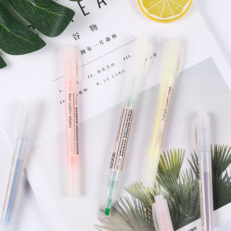 6 Color Dual Double Headed Highlighter Pen Fluores... – Grandado
