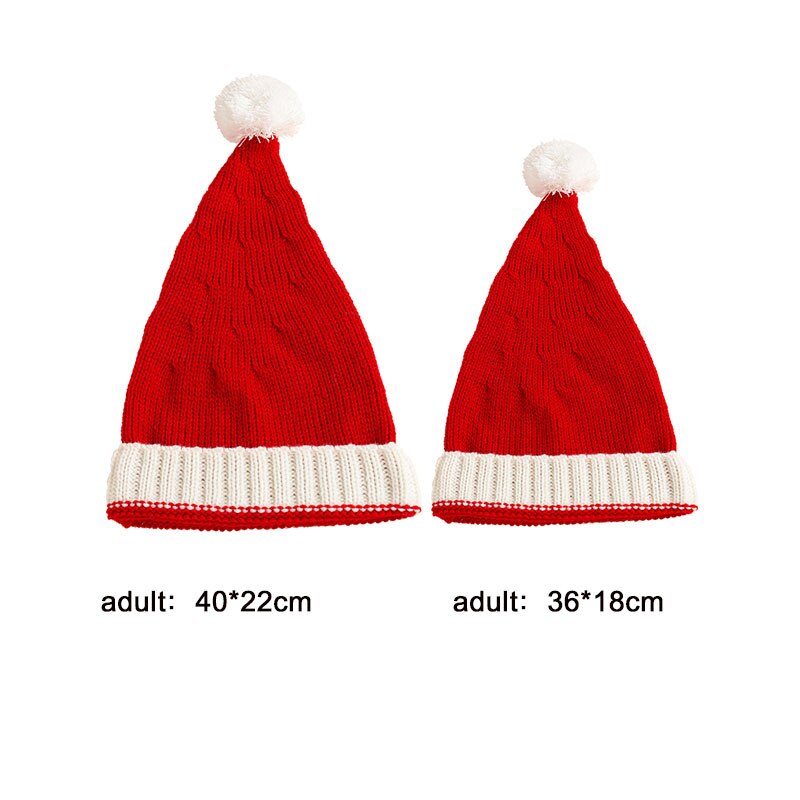 Knitted Christmas Hat Soft Beanie Santa Cap Cute P... – Grandado