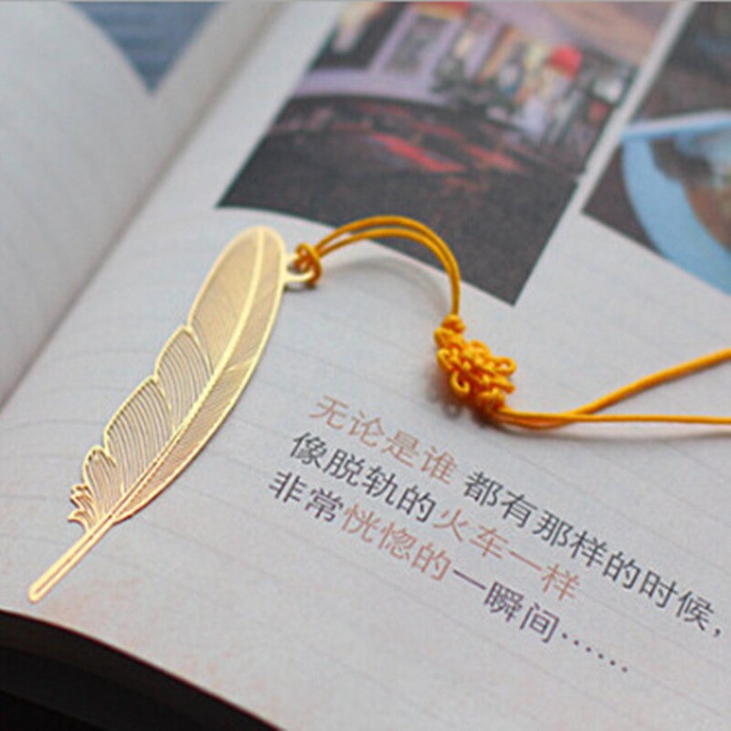 1X Golden Color Feather with Chinese Knot Metal Bo... – Grandado