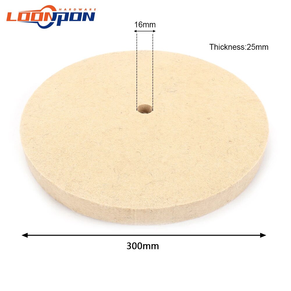 200-300mm Wool Felt Polishing Buffing Wheel Bore 1... – Grandado