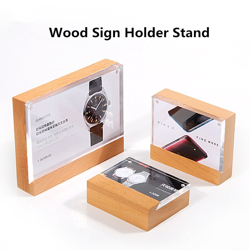 100*70mm Wood Price Label Paper Sign Holder Stand ... – Vicedeal