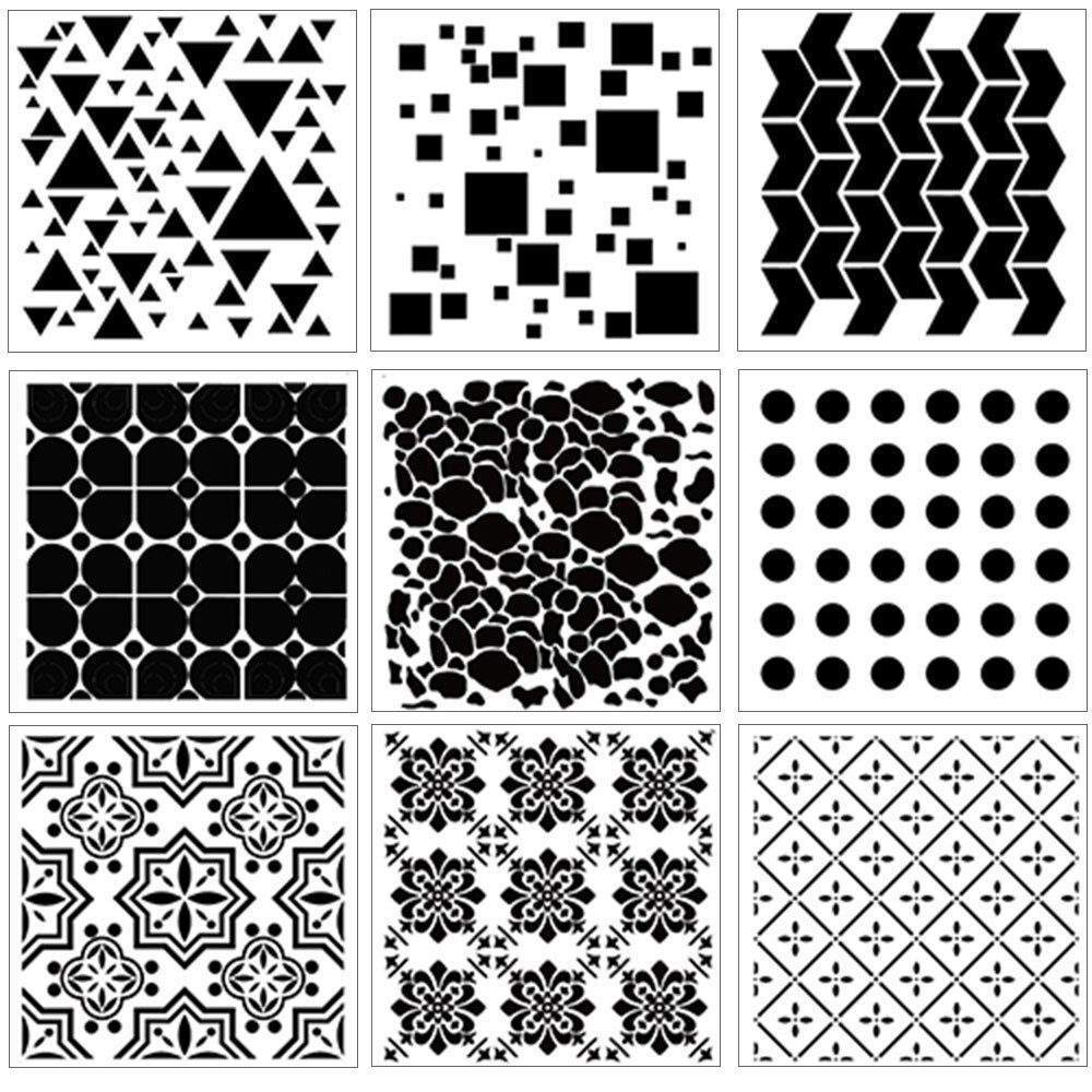 9pcs 14.1cmx13cm Reusable Plastic Painting Templat... – Grandado