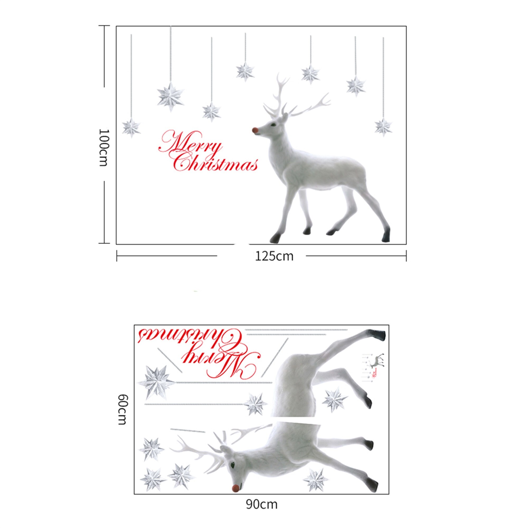 Christmas Window Clings Cute Reindeer Window Stick... – Grandado