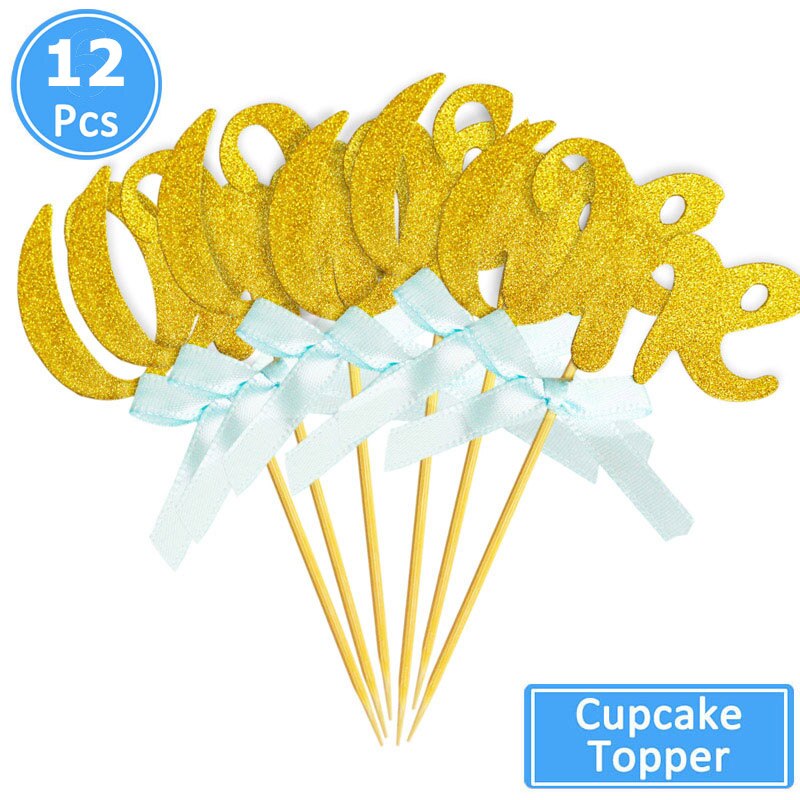 10pcs Glitter Papier 1 Cupcake Topper 1st Happy Bi... – Grandado