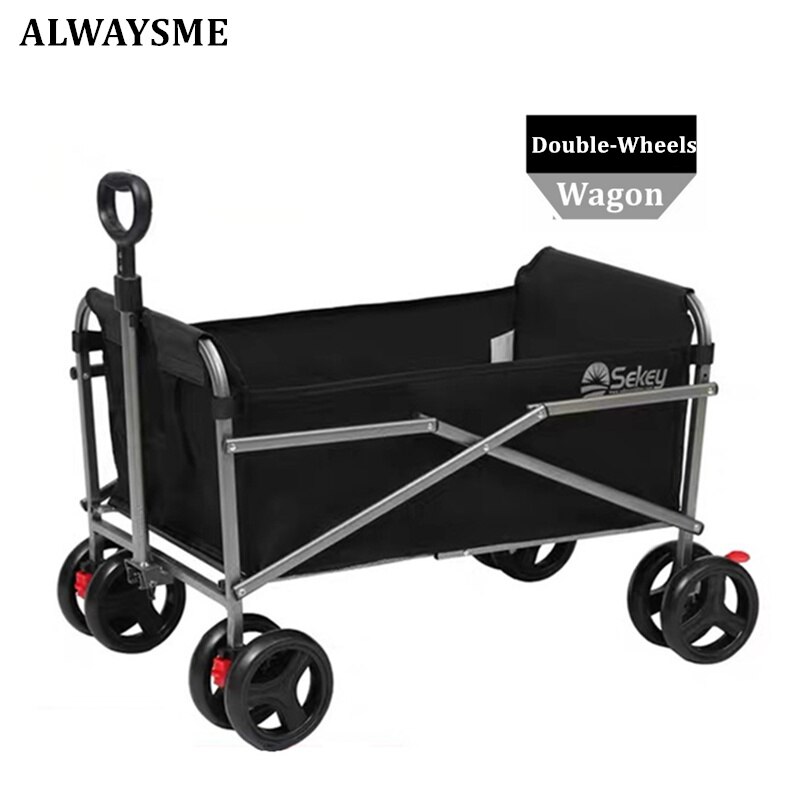ALWAYSME Double Wheels Utlity Wagon Cart Hand Truc... – Grandado