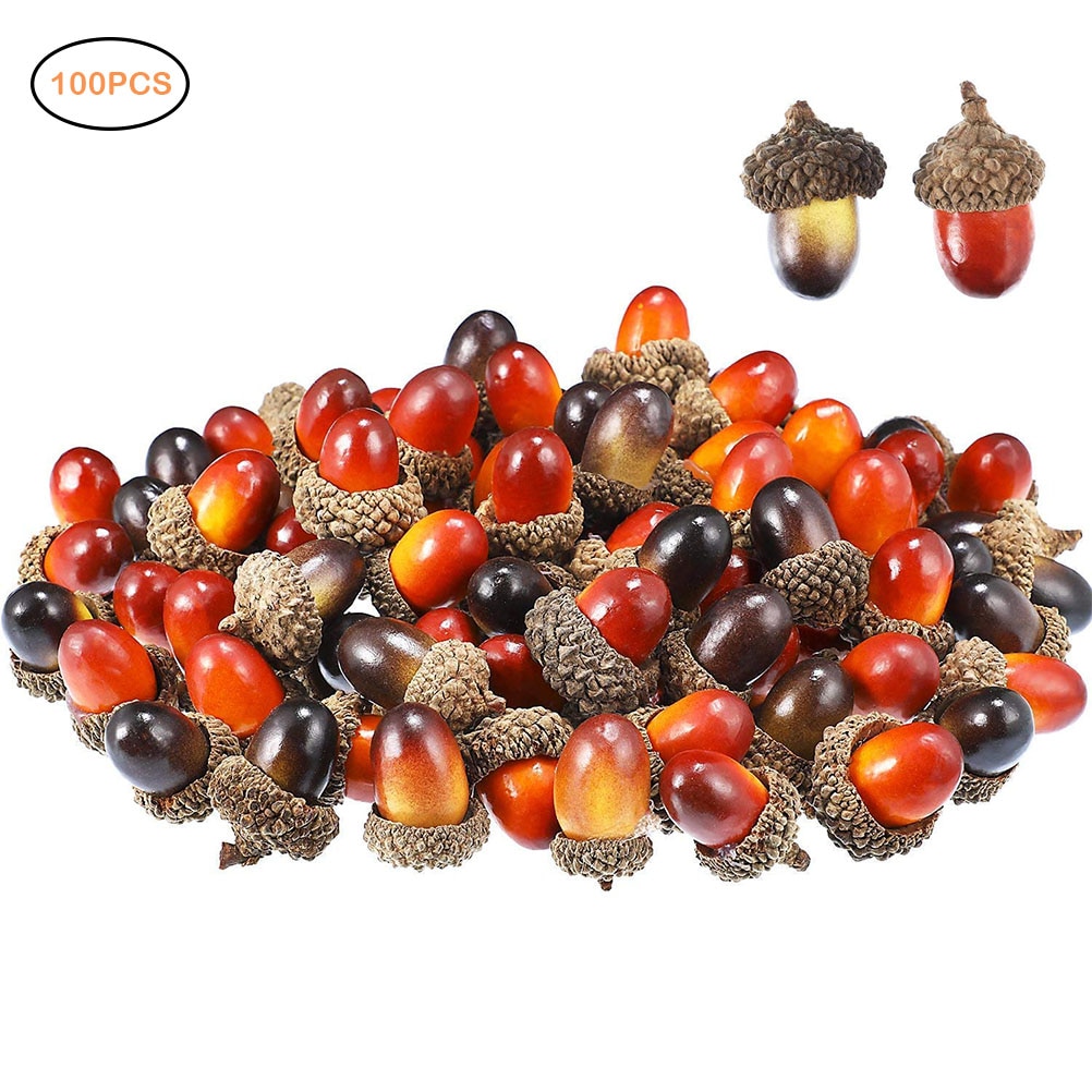100pcs/lot Artificial Mini Acorn Fruits Oak Foam N... – Grandado