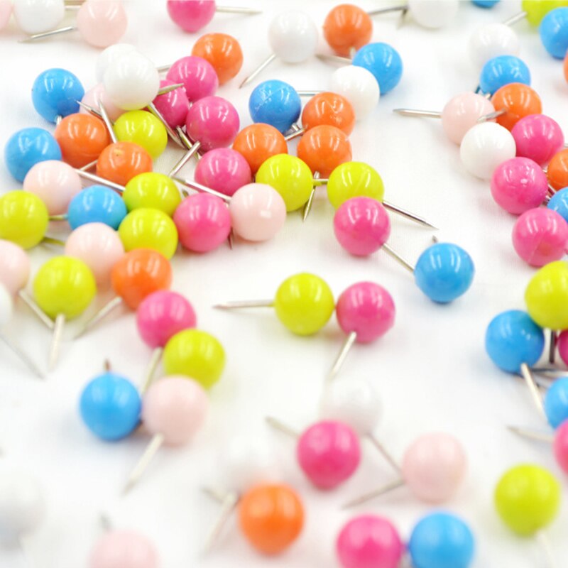 100pcs Office Paper Pins Candy Colors Push Pins Th... – Grandado