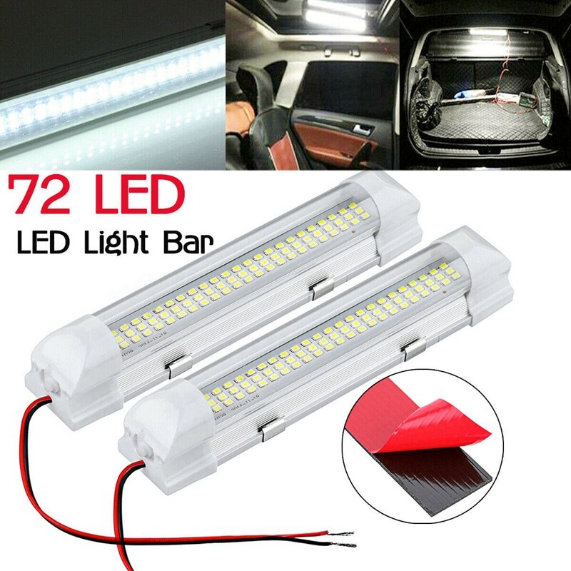 Universal Car Interior 72 LED White Strip Lights B... – Grandado