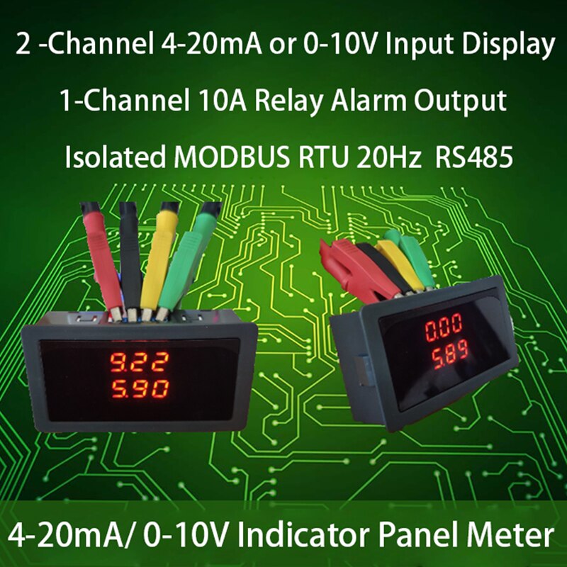 2-Channel Adjustable Digital Process Panel Meter 0... – Vicedeal