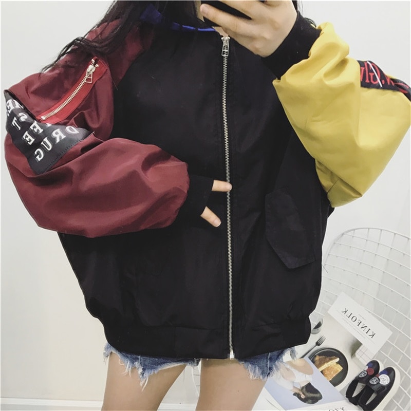 Jacket Women's Spring Jacket Women Contrast Short ... – Grandado