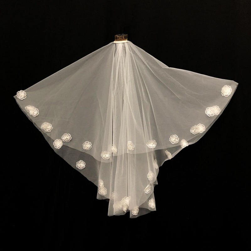 SLBRIDAL Zwei-Schichten Weiß Spitze Blume Braut Sc... – Grandado