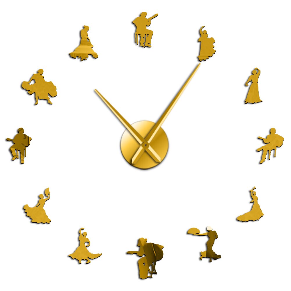 Flamenco Dancers Mirror Effect Big Time Wall Clock... – Grandado