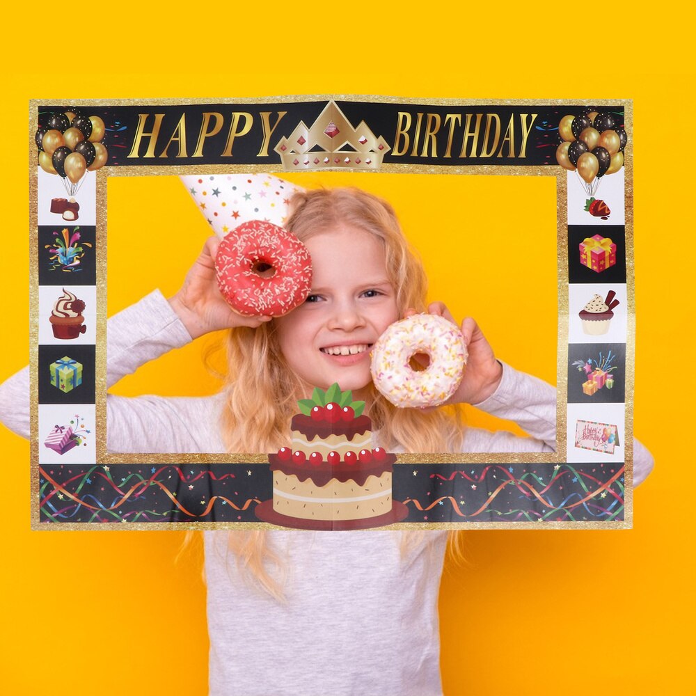 1Pc Photo Frame Paper Kids Birthday Photo Booth Pr... – Vicedeal