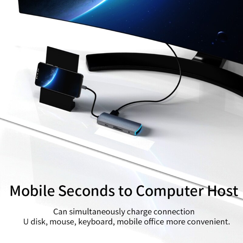 Multi-Ports Type C USB Hub Eight-In-One with 3 USB... – Vicedeal