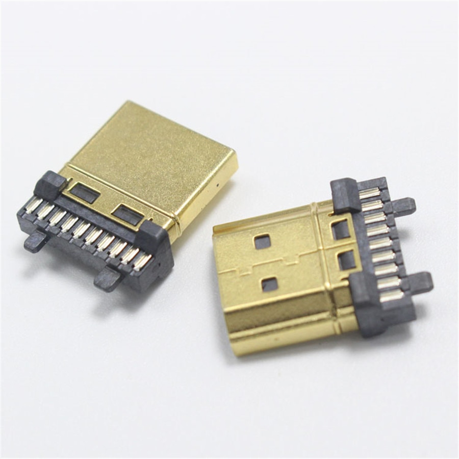 2pcs 19 pin HDMI Male Plug Connector Gold-plating ... – Grandado