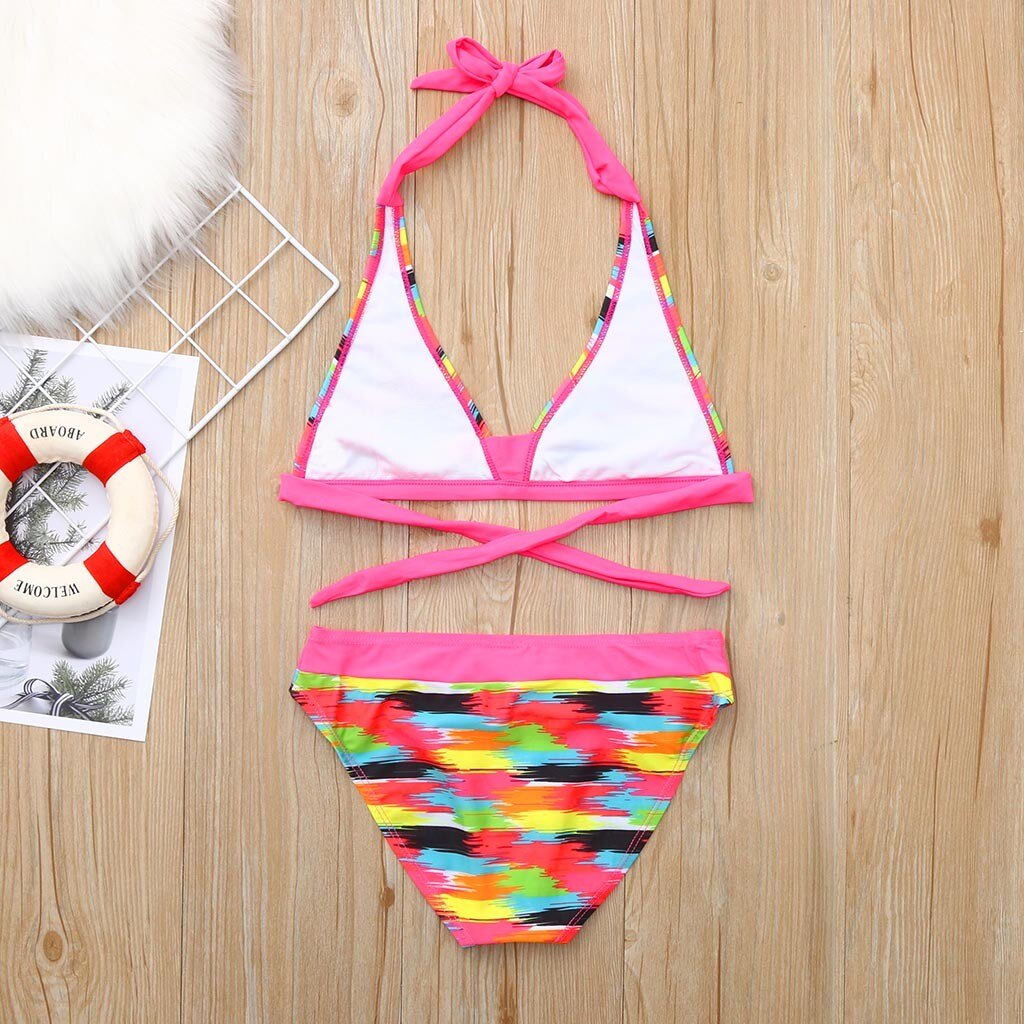 Swimsuit kids girl baby Bikini Beach Sling Print S... – Vicedeal